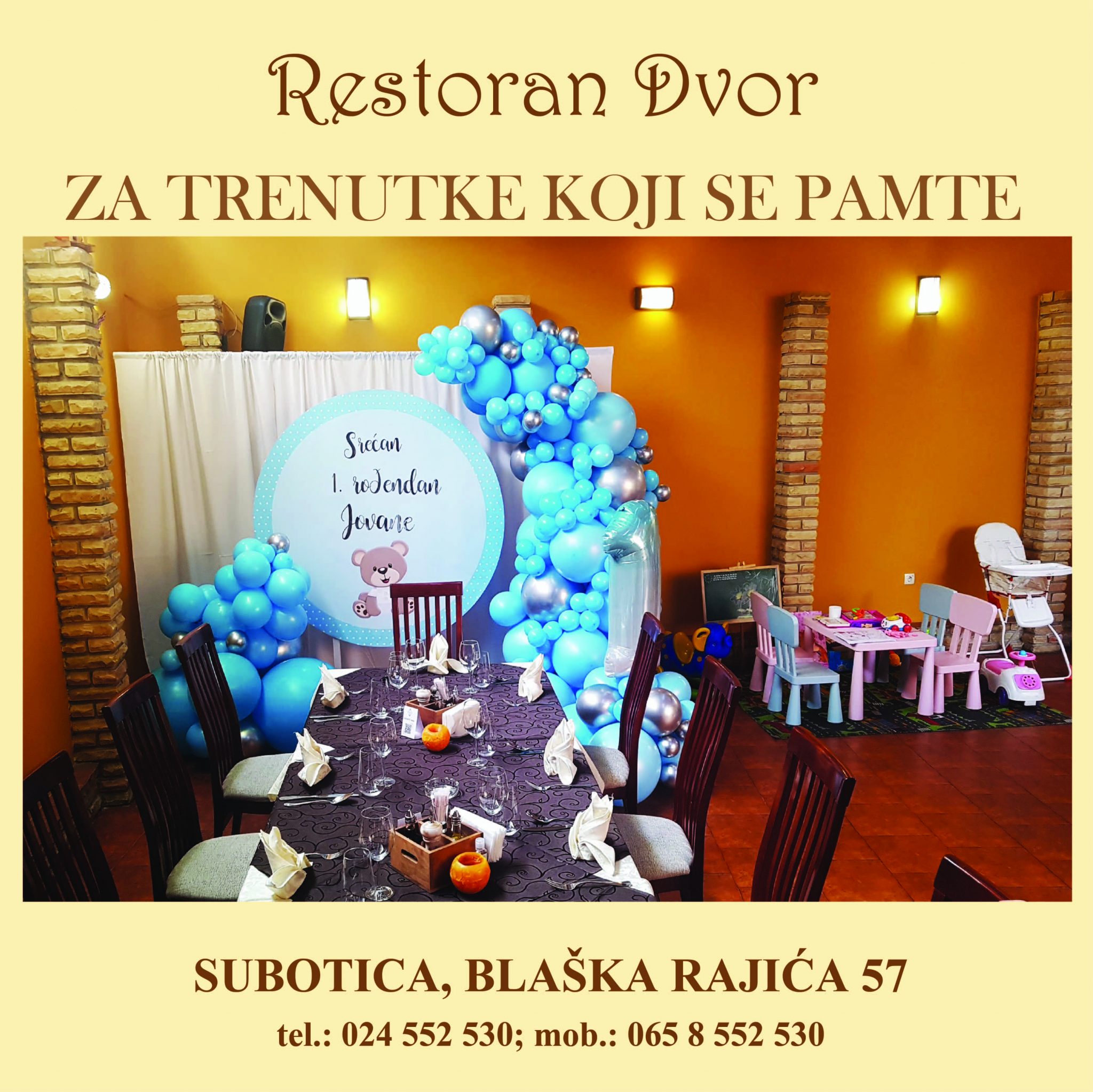 Jelovnik / Meni – Restoran Dvor